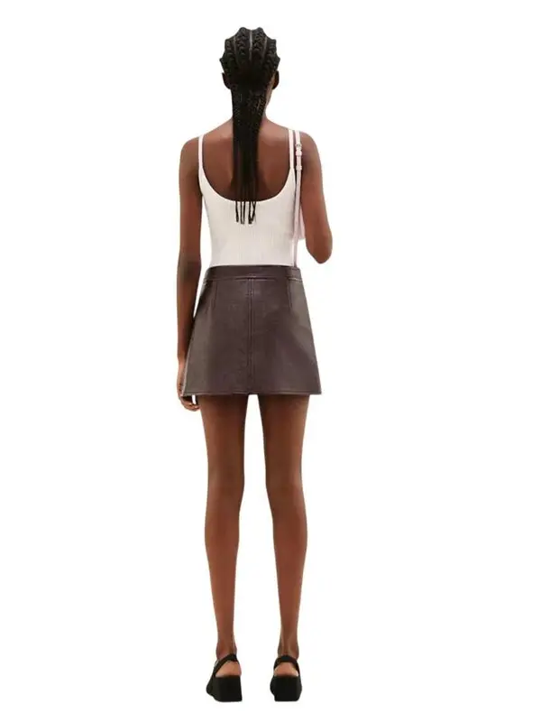 COURREGES Ribbed Knit Logo Tank Top - Multicolor