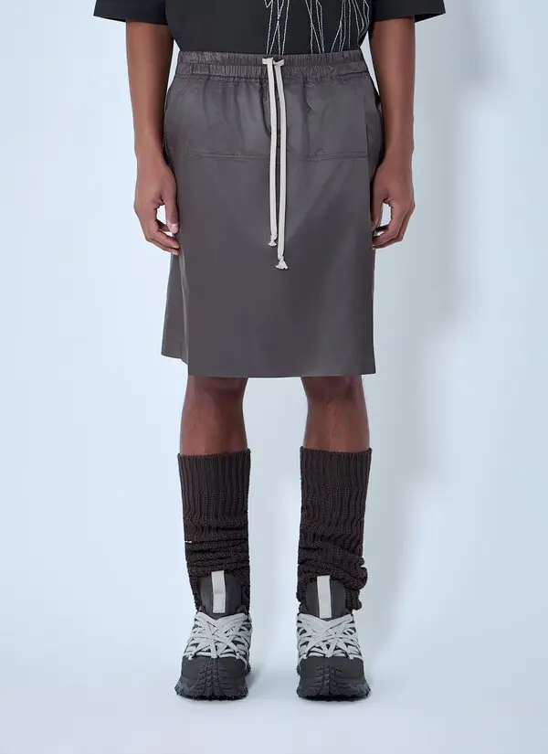 Moncler Rick Owens Drawstring Midi Kilt Shorts