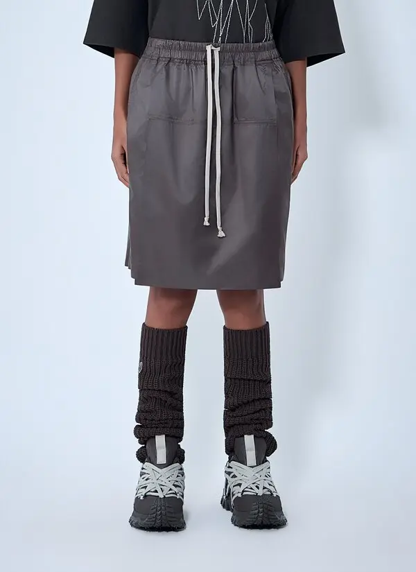 Moncler Rick Owens Drawstring Midi Kilt Shorts
