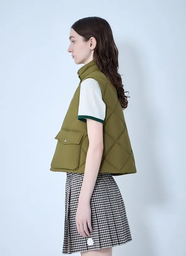 Moncler Biois Quilted Down Vest - Green