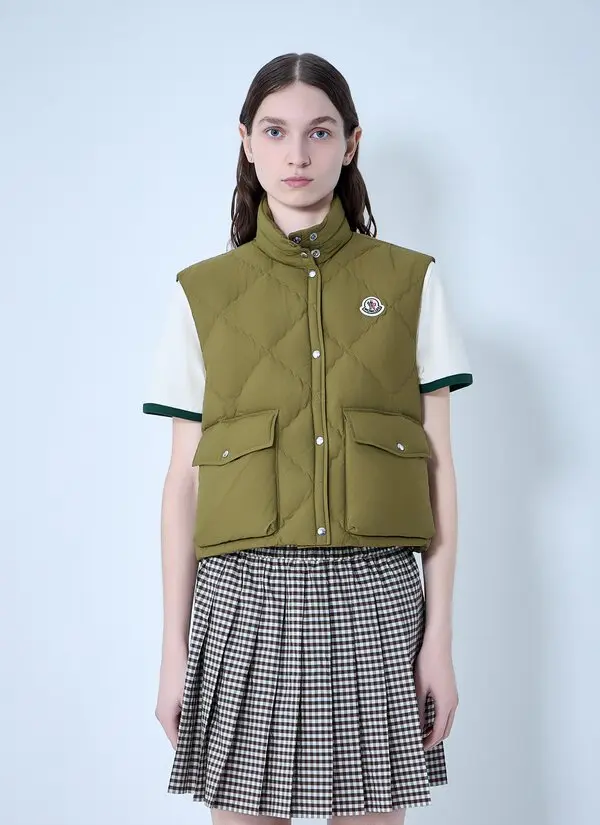 Moncler Quilted Down Vest - Green