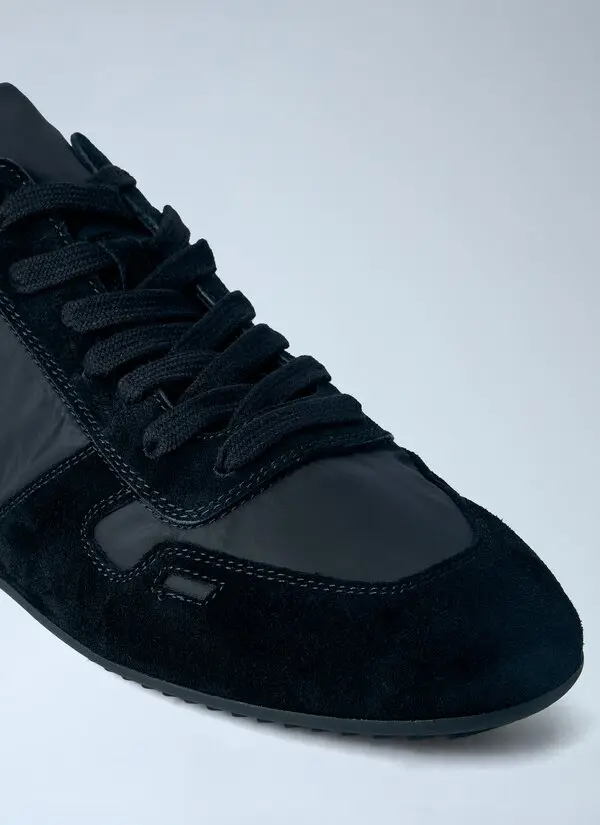 Rick Owens Minimal Suede-trimmed Sneakers
