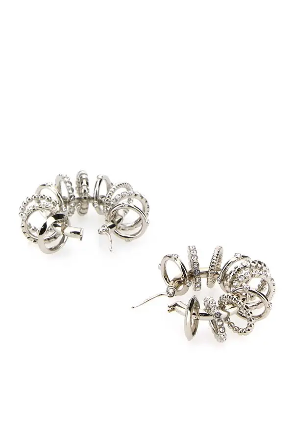 Amina Muaddi Metal Multi Ring Earrings - Silver