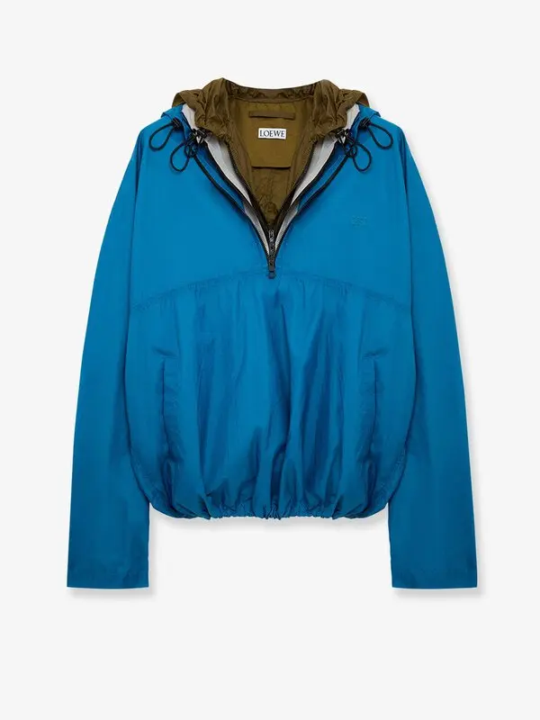 Loewe Anorak Technical Fabric Windbreaker With Embroidered Anagram Logo