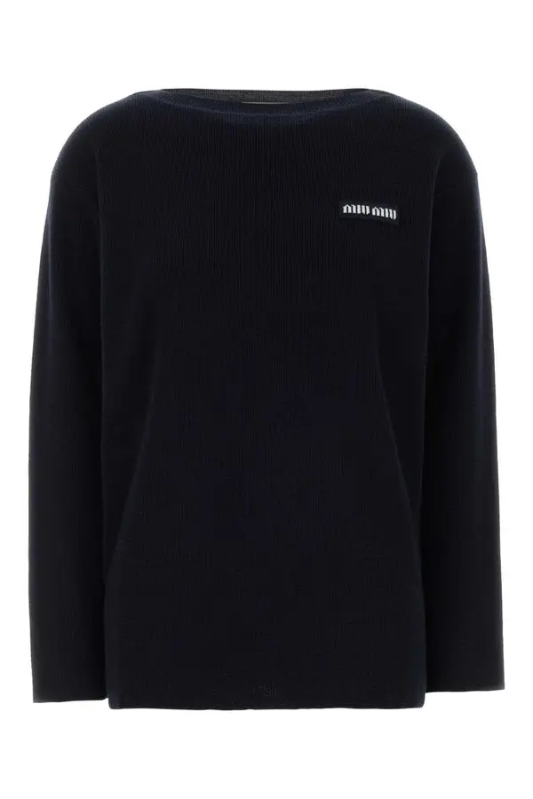 Miu Miu Navy Wool Oversize Sweater