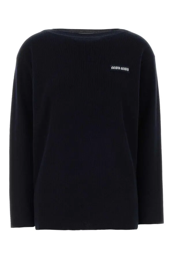 Miu Miu Wool Oversize Sweater - Blue