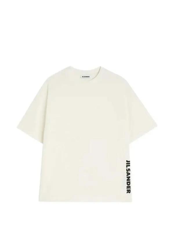 JIL SANDER Crew-neck T-shirt With Printed Logo - White