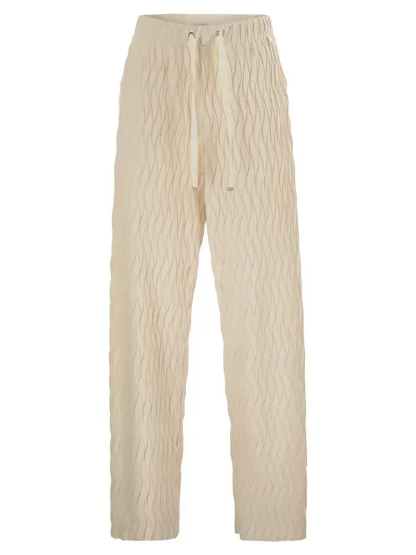 Herno Polyester Jersey Trousers - Cream