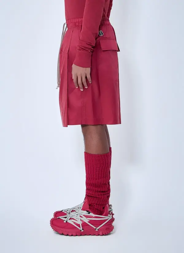 Moncler Rick Owens Drawstring Midi Kilt Shorts