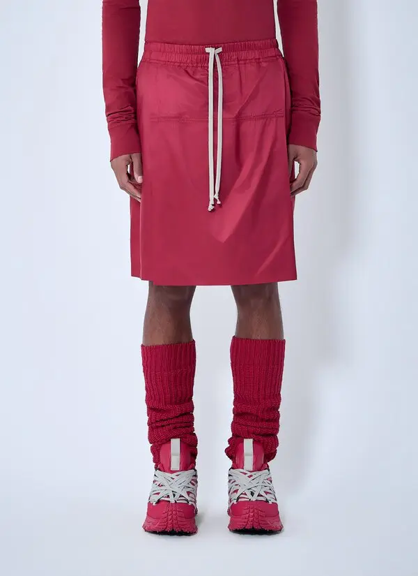 Moncler Rick Owens Drawstring Midi Kilt Shorts - Red