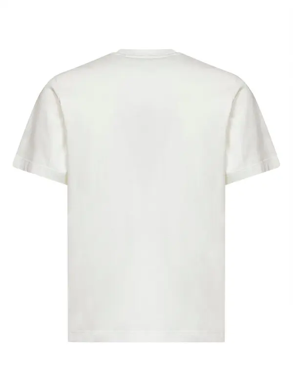 Burberry Chalk White Cotton T-shirt With Knight Patch - Multicolor