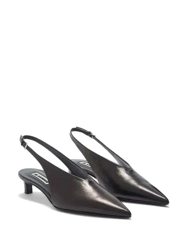 JIL SANDER Leather Pump With Ankle Strap