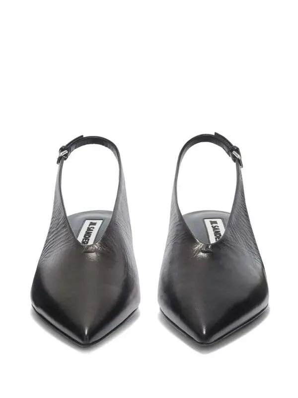 JIL SANDER Leather Pump With Ankle Strap