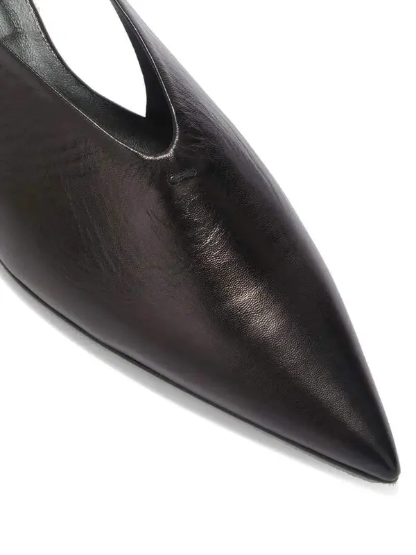 JIL SANDER Leather Pump With Ankle Strap
