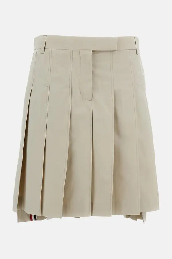 Thom Browne Cotton Pleated Skirt - Multicolor