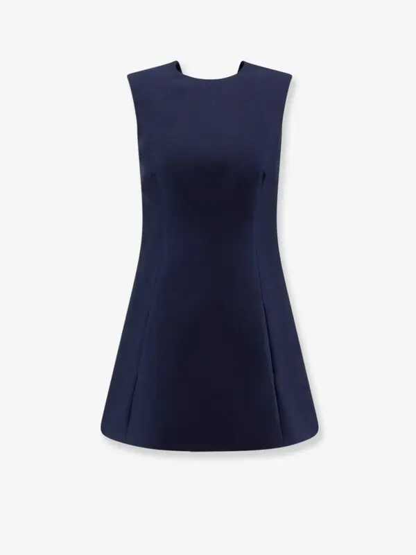 Balenciaga Merino Wool And Silk Blend Short Dress - Blue