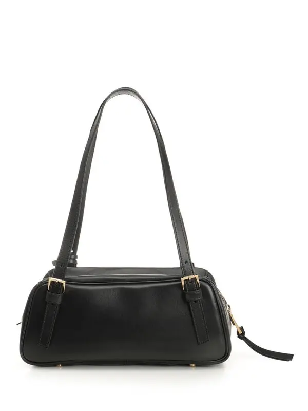 Versace Tag Bowling Bag In Nappa Leather