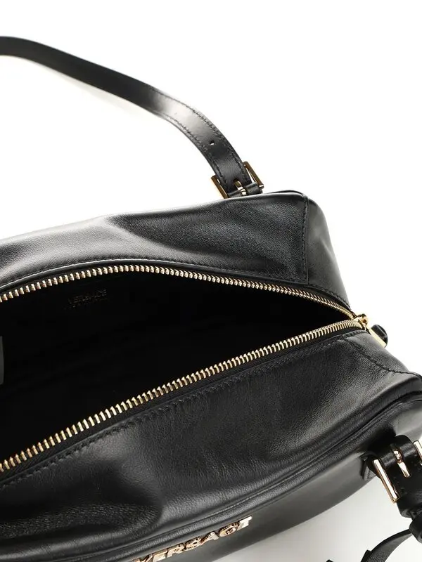 Versace Tag Bowling Bag In Nappa Leather