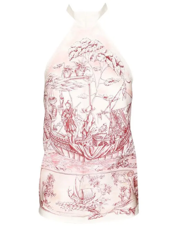 FERRAGAMO Top Foulard With Ethnic Print - Multicolor