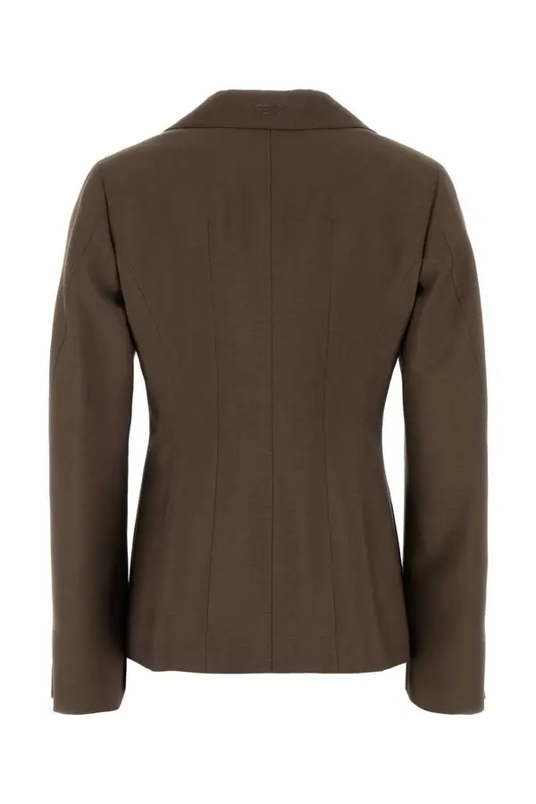 Fendi Mud Wool Blend Blazer