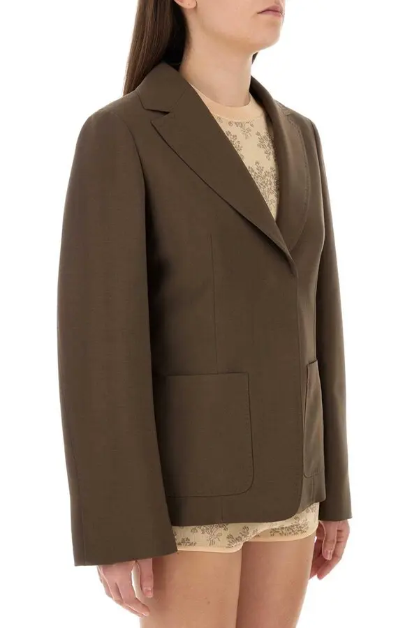 Fendi Wool Blend Blazer - Brown
