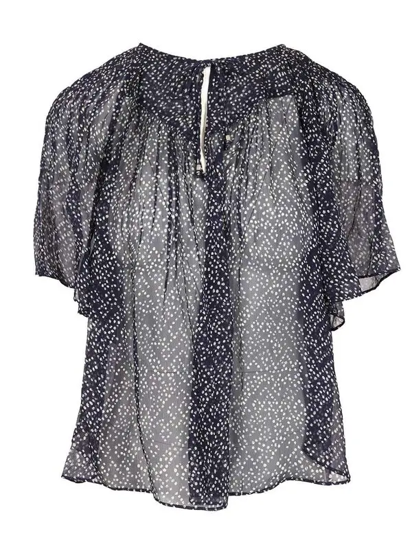 Isabel Marant Étoile Printed Short Sleeve Blouse - Blue