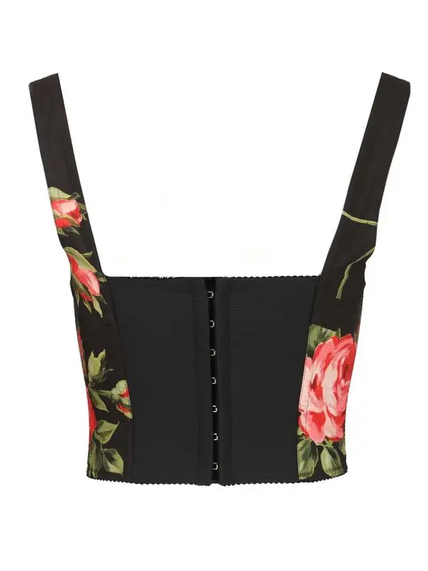 Dolce & Gabbana Rose Bouquet Print Bustier Top