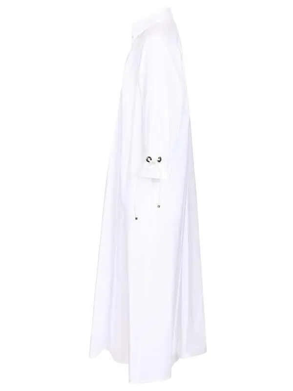 Max Mara Oversized Cotton Poplin Midi Dress - White