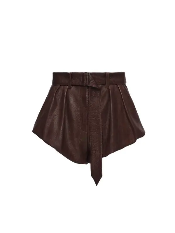 Magda Butrym Leather Flared Shorts