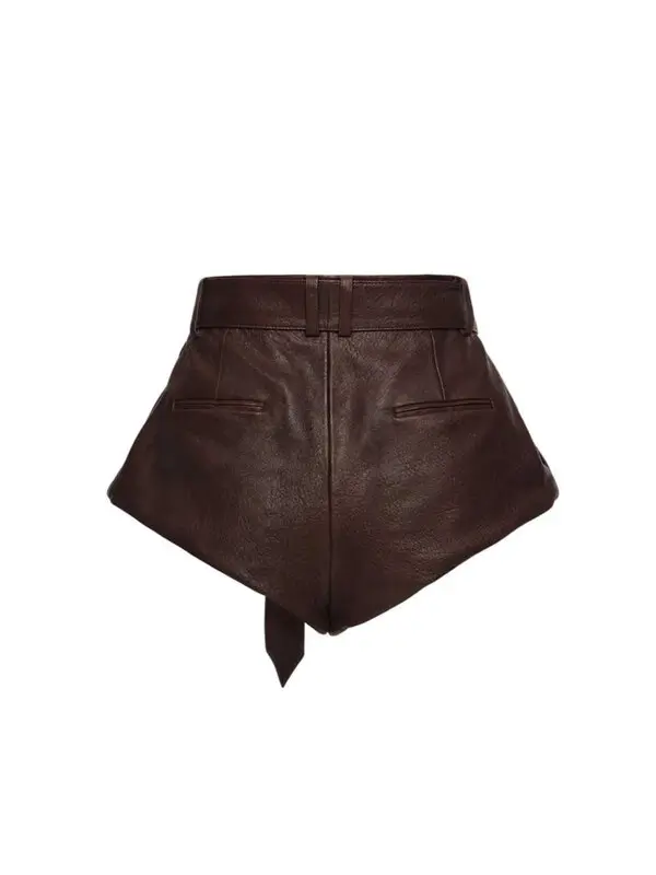 Magda Butrym Leather Flared Shorts
