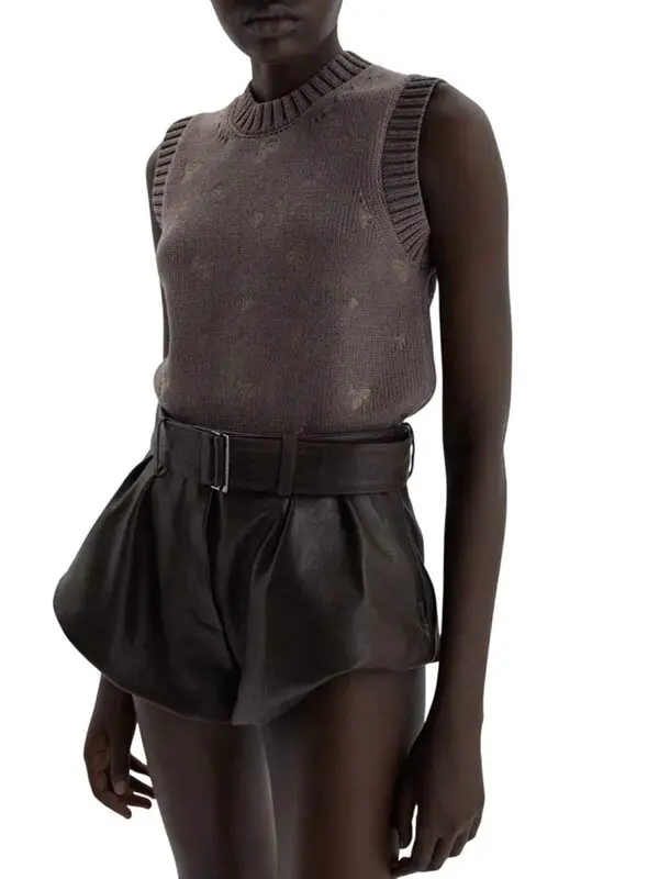 Magda Butrym Leather Flared Shorts