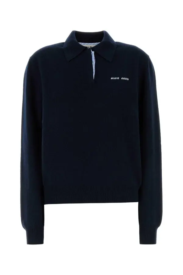 Miu Miu Cashmere Polo Shirt - Blue