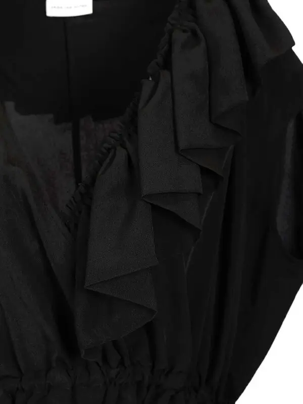 Dries Van Noten Jersey Top With Belt - Black