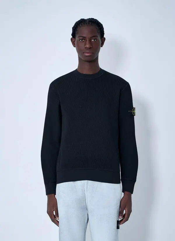 Stone Island Logo Patch Sweater - Black