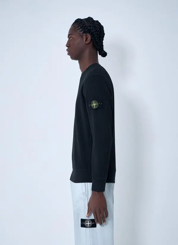 Stone Island Logo Patch Sweater - Black