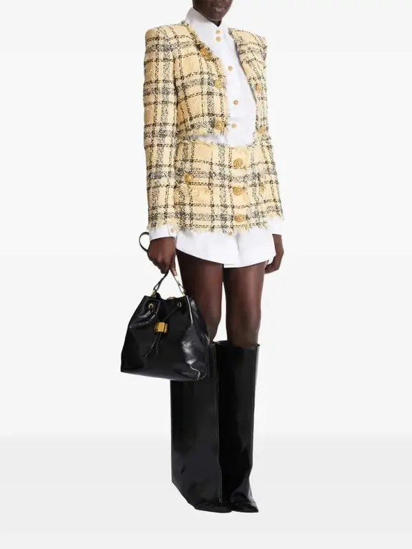 Balmain Tweed Skirt With Buttons