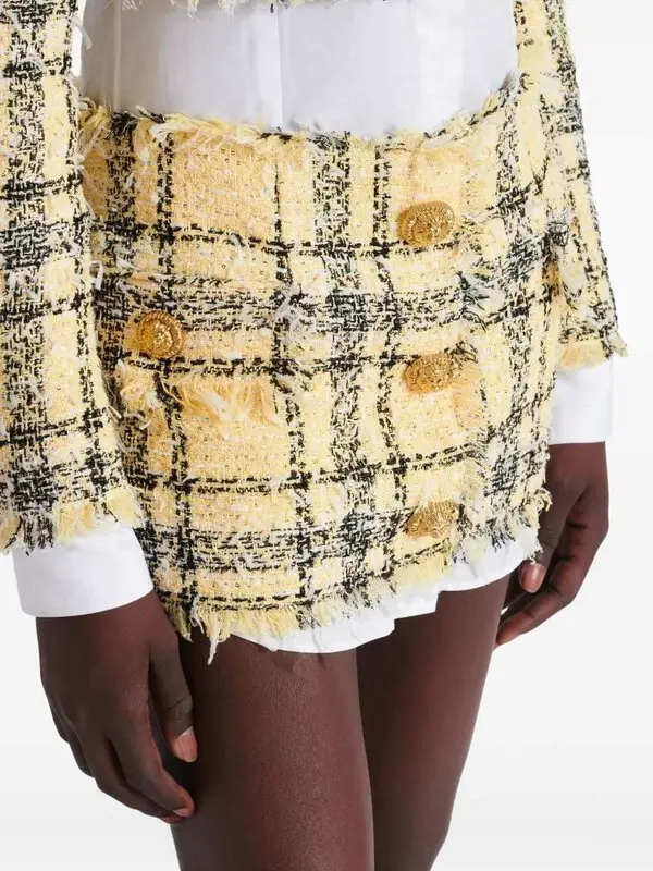 Balmain Tweed Skirt With Buttons