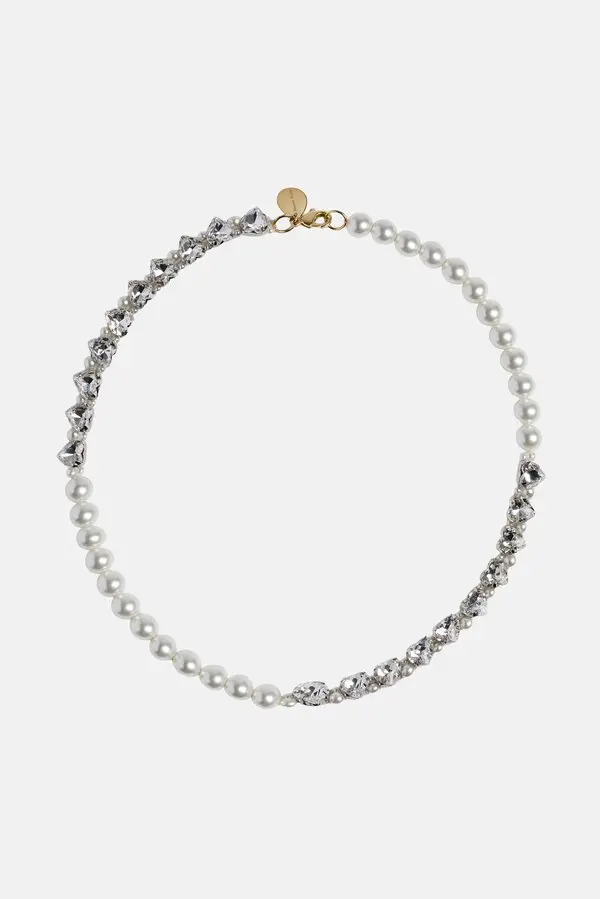 Simone Rocha Quartet Pearl &amp; Crystal Heart Necklace - Multicolor