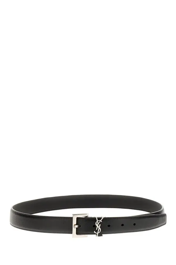 Saint Laurent Leather Monogram Belt - Multicolor
