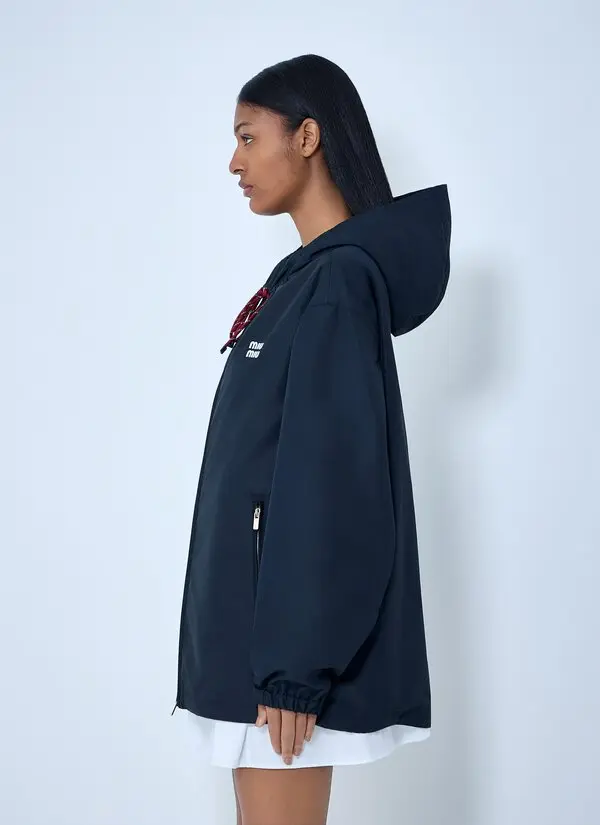 Miu Miu Technical Fabrication Hooded Zip Jacket - Blue