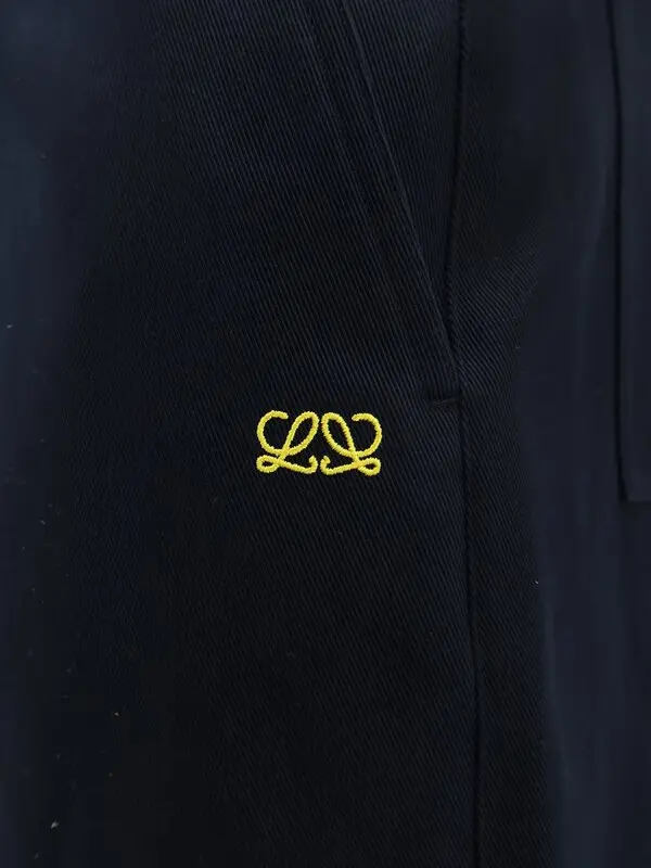 Loewe Denim Trousers With Contrasting Embroidered Logo