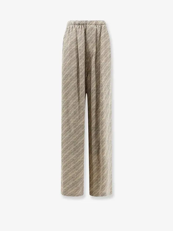 Balenciaga Monogram Silk Trousers - Multicolor