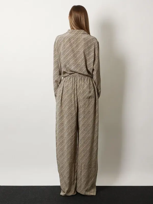Balenciaga Monogram Silk Trousers - Multicolor