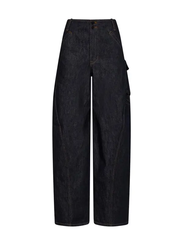 SELF-PORTRAIT Indigo Denim Cargo Jeans