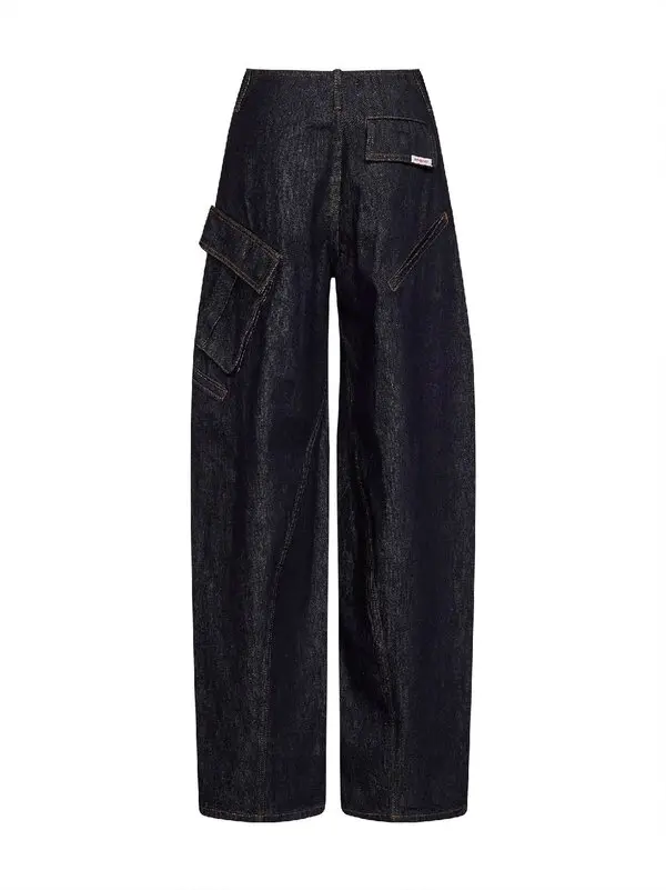 SELF-PORTRAIT Indigo Denim Cargo Jeans