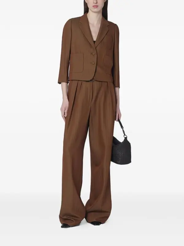 Dries Van Noten Striped Wool Blend Trousers - Brown