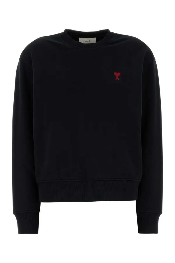 AMI Paris Stretch Cotton Sweatshirt - Black