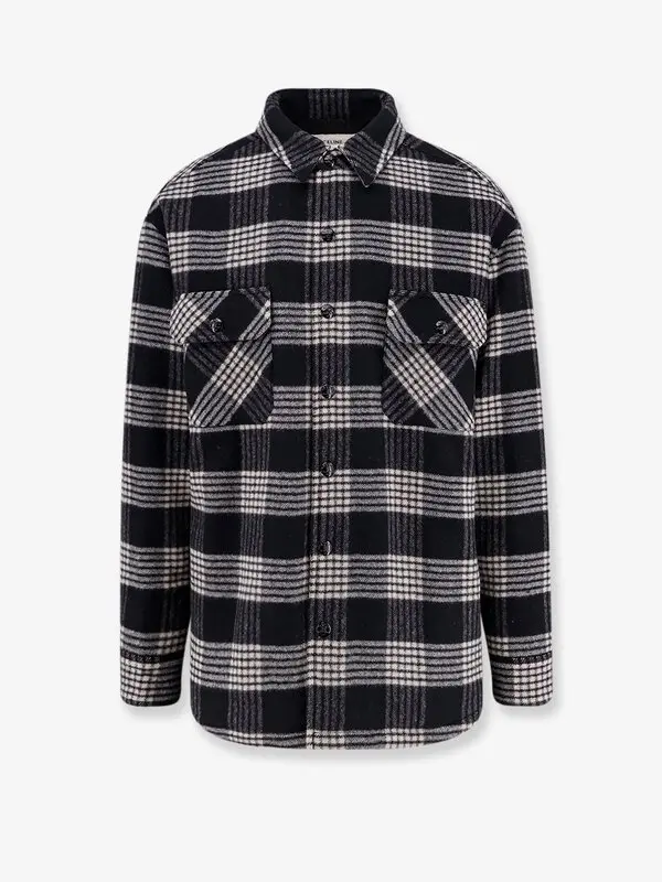 Celine Quilted Overshirt Wool Shirt - Multicolor