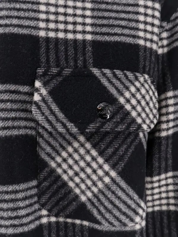 Celine Quilted Overshirt Wool Shirt - Multicolor