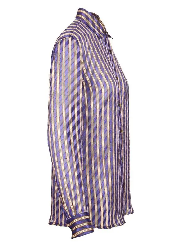 Dries Van Noten Striped Dévoré Satin Shirt